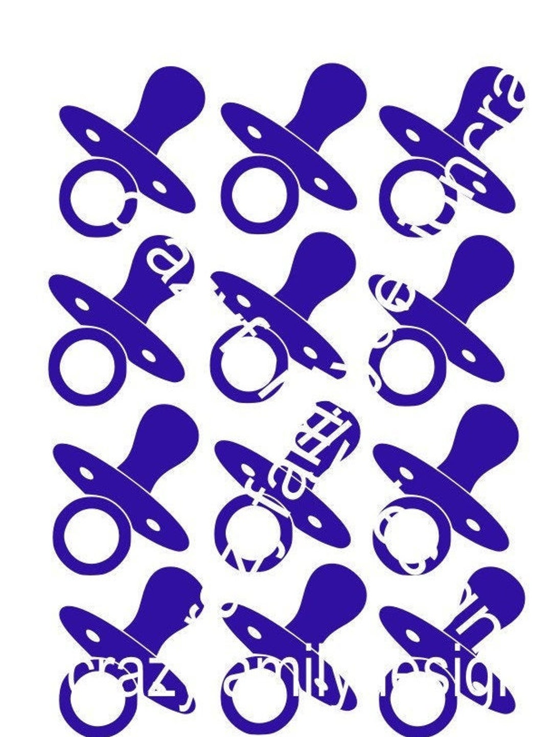 Set of 12 PURPLE Pacifiers Vinyl Decal Stickers - 2" - Etsy