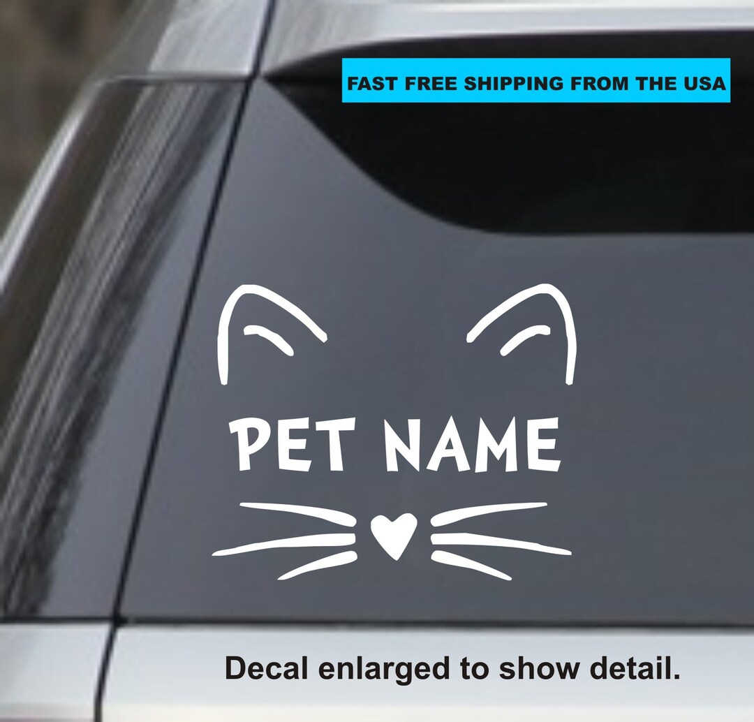 Personalized Pet Face Cat Kitten Dog Puppy 6" (color: White) Vinyl ...