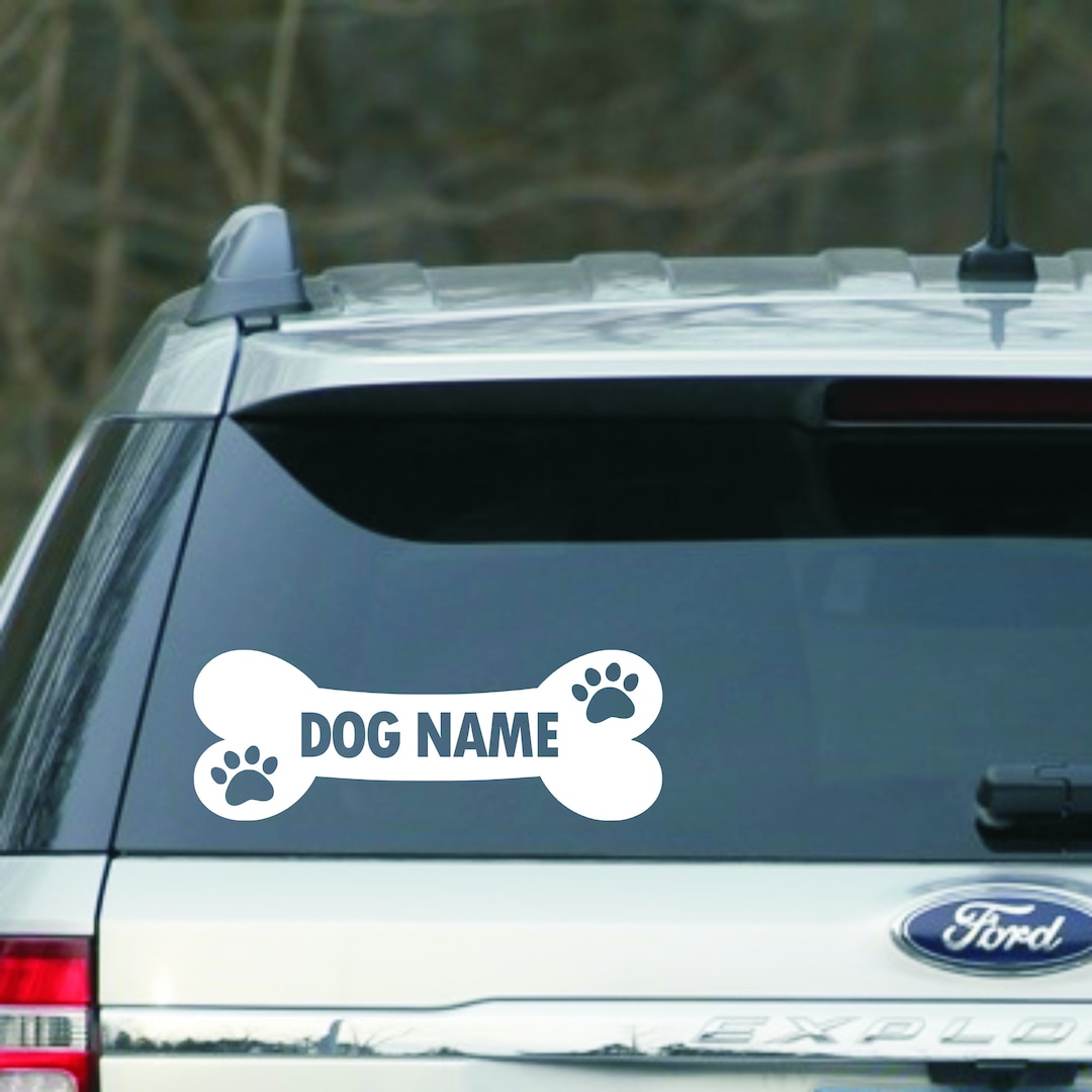 Personalized Dog Bone Pet Dog Puppy 6" (color: White) Vinyl Decal ...