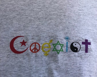 Coexist Religions Symbols Peace Unity Harmony Black Cloth Face - Etsy