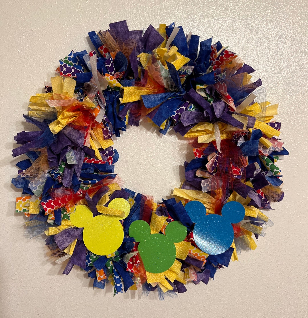 Beautiful Mickey Mouse Rainbow Color Wreath 14” - Etsy