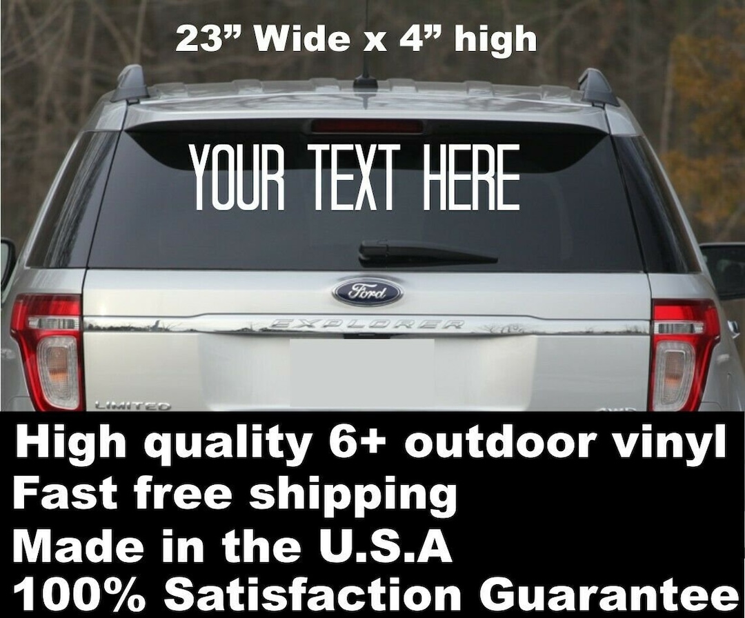 Custom Windshield White Text Lettering 4" X 23" Vinyl Sticker Business ...