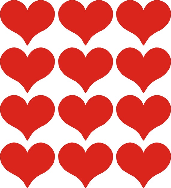 Set of 12 RED Vinyl Decal Stickers 3 | Etsy