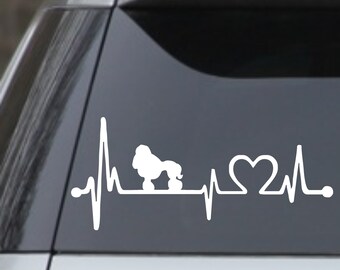 Dachshund Heartbeat Lifeline 7 White Dog Laptop Window Car | Etsy