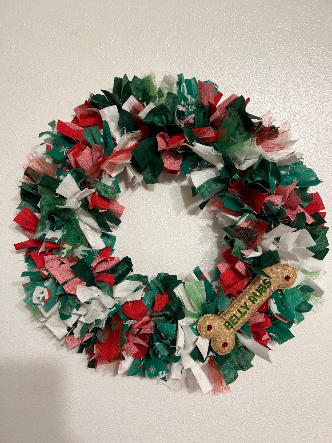 Holiday/christmas Rag Wreath - Etsy