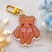 Buff Bear Bread Epoxy Acrylic Glitter Keychain Charms Cute Kawaii ...