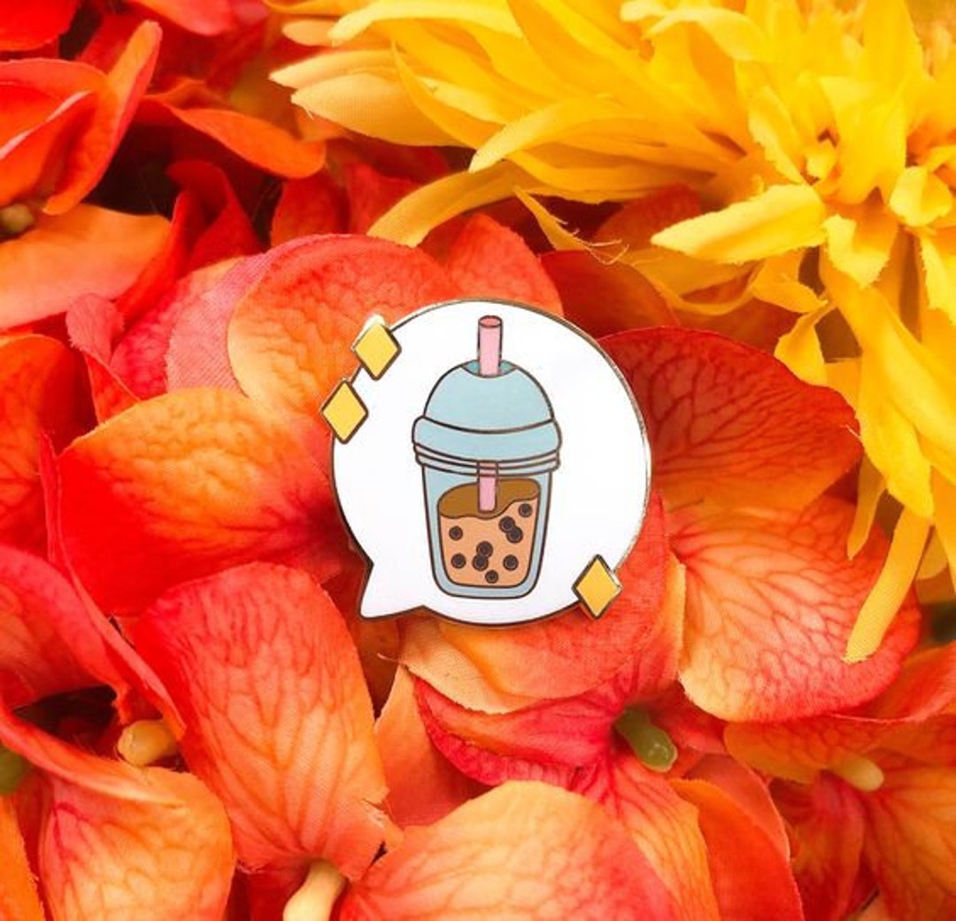 Boba Mood Bubble Enamel Pin Milk Fruit Tea Asian Drink Cute Kawaii ...
