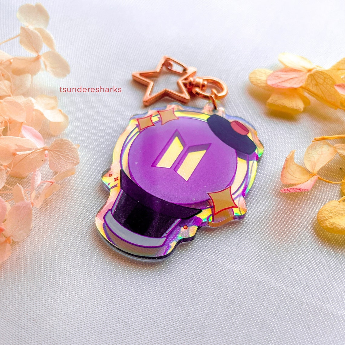 BTS Lightstick Acrylic Holographic Keychains Charms Kpop - Etsy