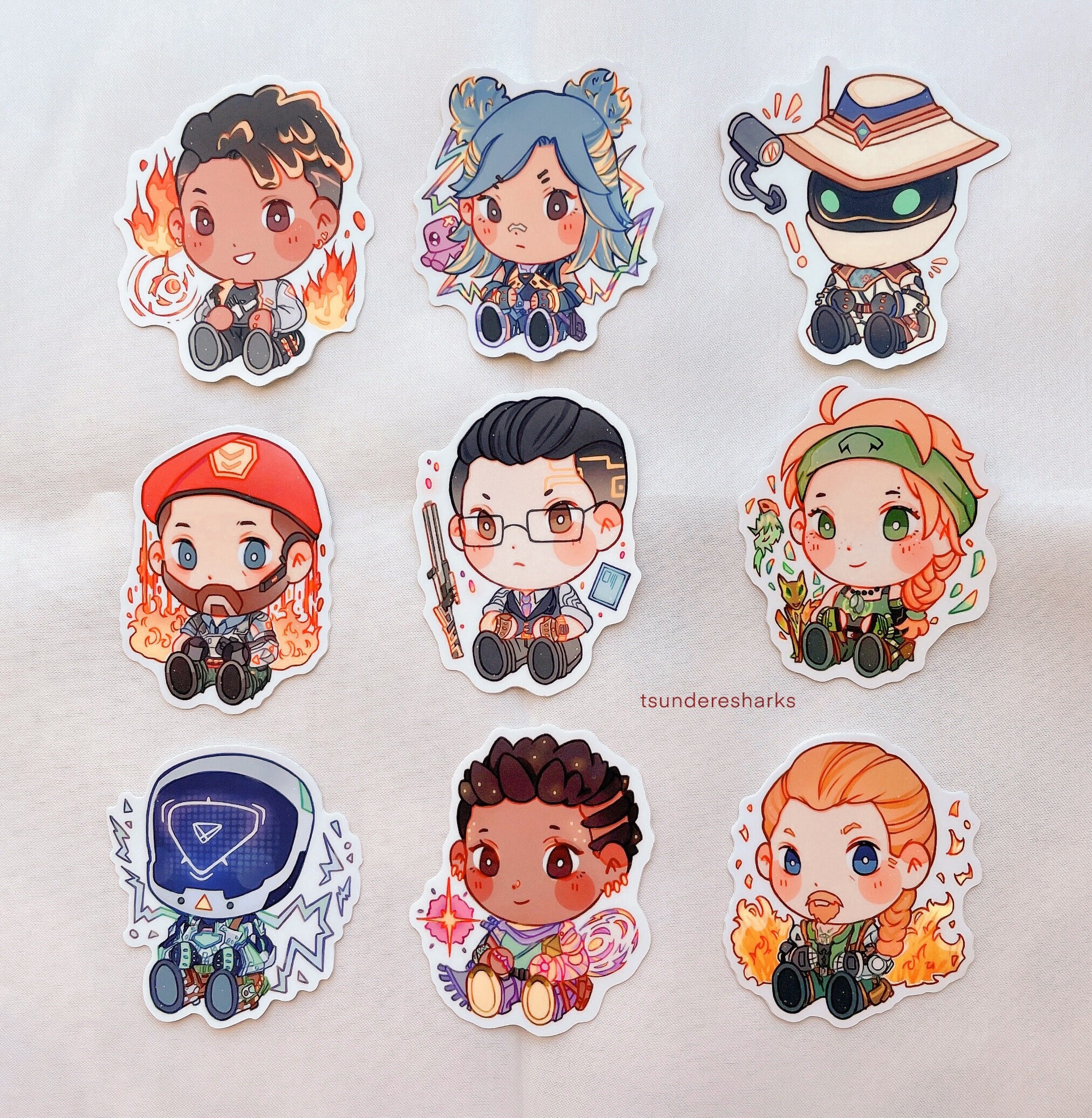 Valorant Chibi Vinyl Stickers Agents Chamber Skype Cypher - Etsy Hong Kong