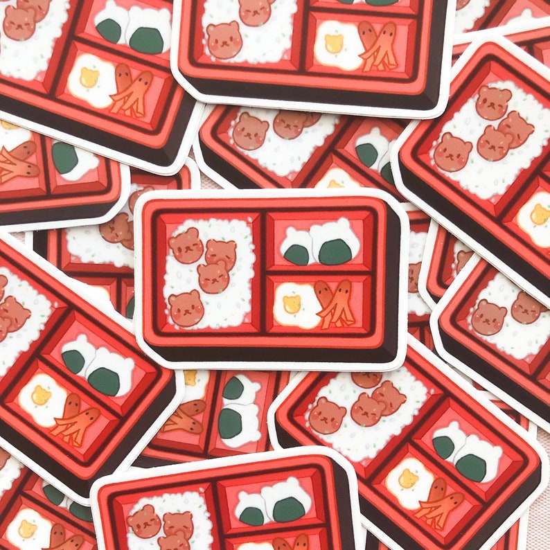 Bear Japanese Red Asian Bento Box Vinyl Sticker Cute Sticker - Etsy