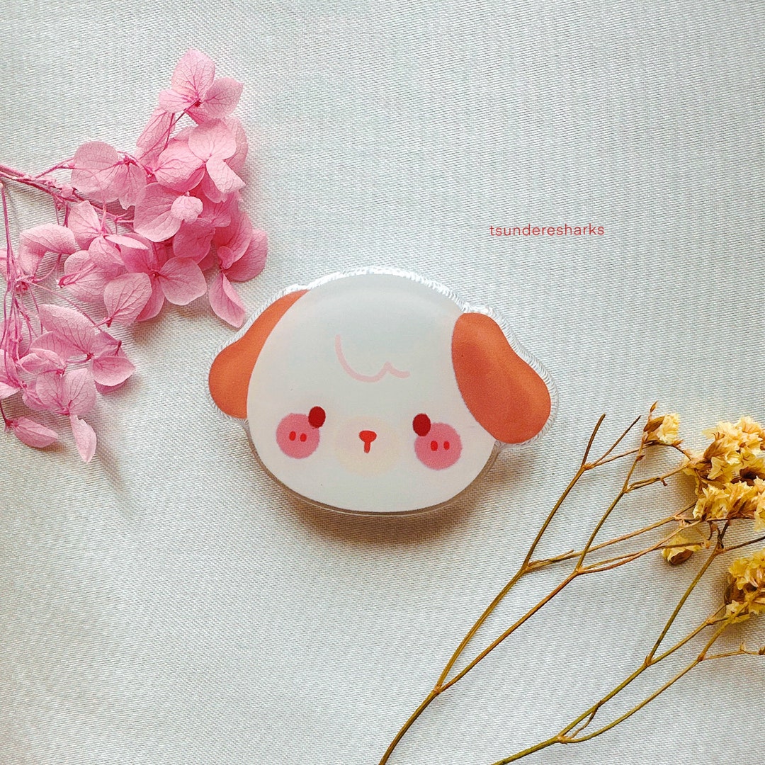 Brown Ear Puppy Phone Grip Holder Acrylic Cute Kawaii Pretty ...