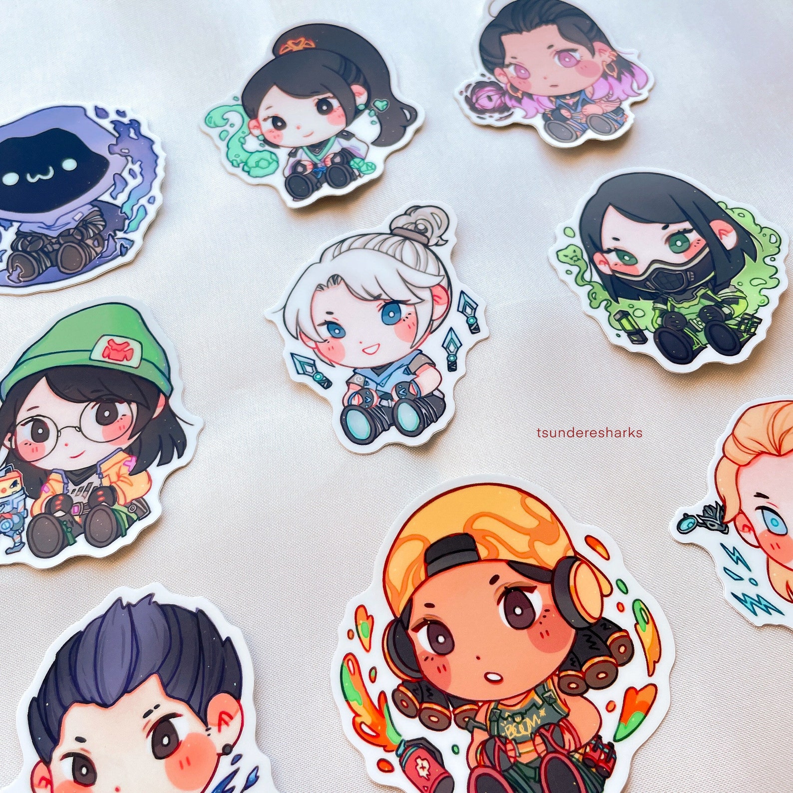 Valorant Chibi Vinyl Stickers Agents Chamber Skype Cypher - Etsy Australia