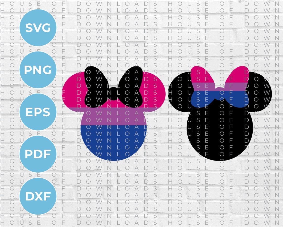 Mouse Head Bisexual Pride Flag // LGBTQ+ Pride // Svg Png Eps Pdf Dxf ...