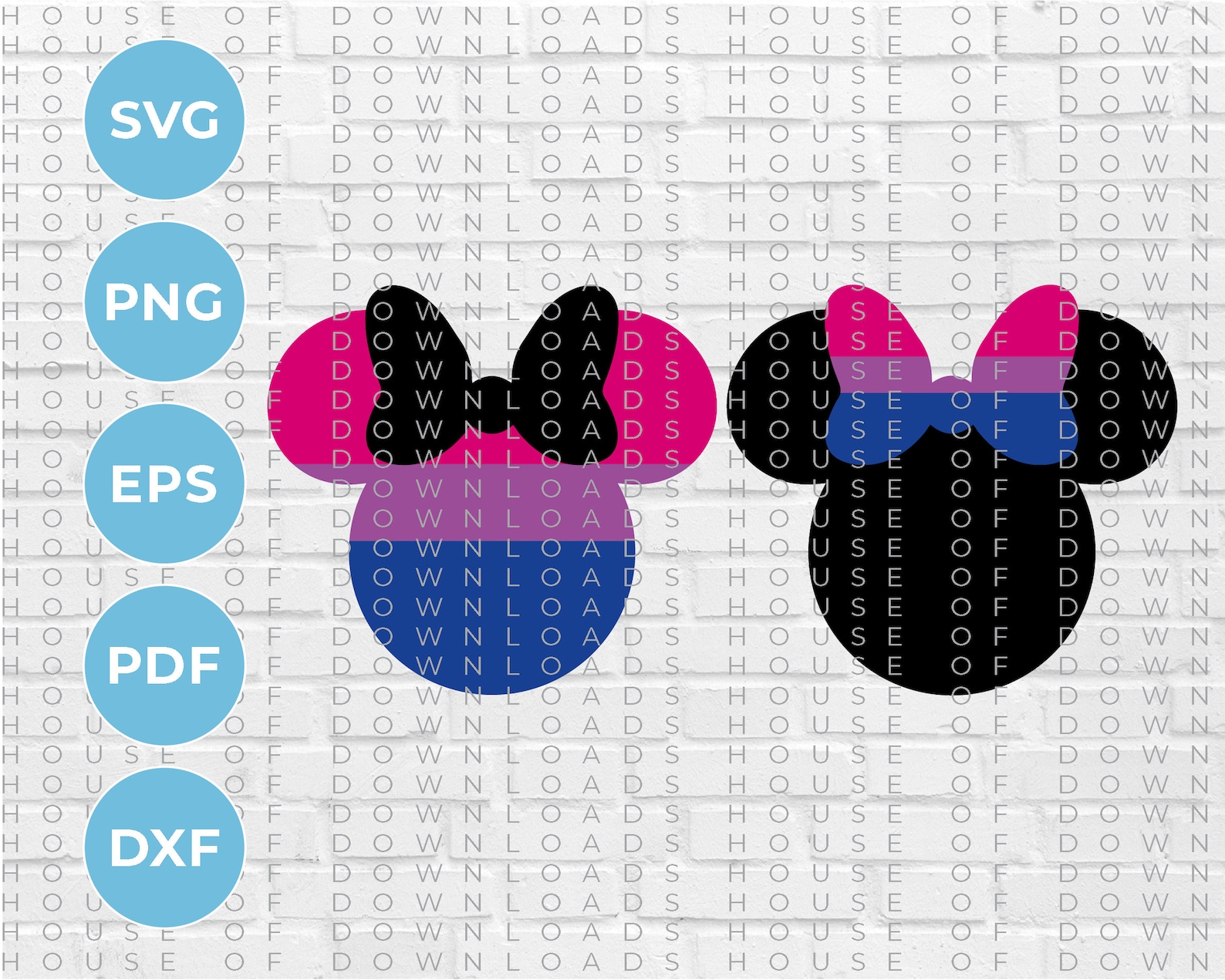 Mouse Head Bisexual Pride Flag // LGBTQ+ Pride // Svg Png Eps Pdf Dxf ...