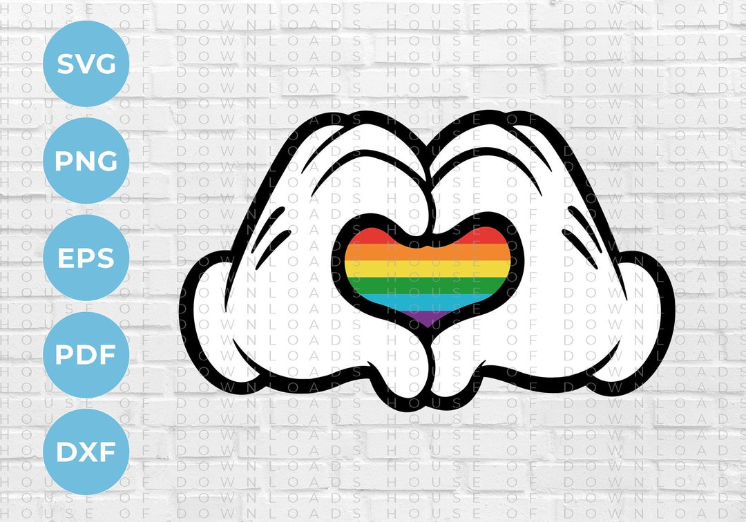 Pride Mouse Heart Hands // LGBTQ+ Pride // Digital File Download // Svg ...
