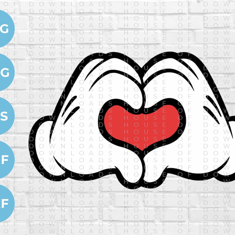 Mickey Heart Hands - Etsy