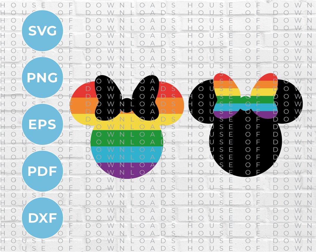 Mouse Head Rainbow Pride Flag // LGBTQ+ Pride // Svg Png Eps Pdf Dxf ...