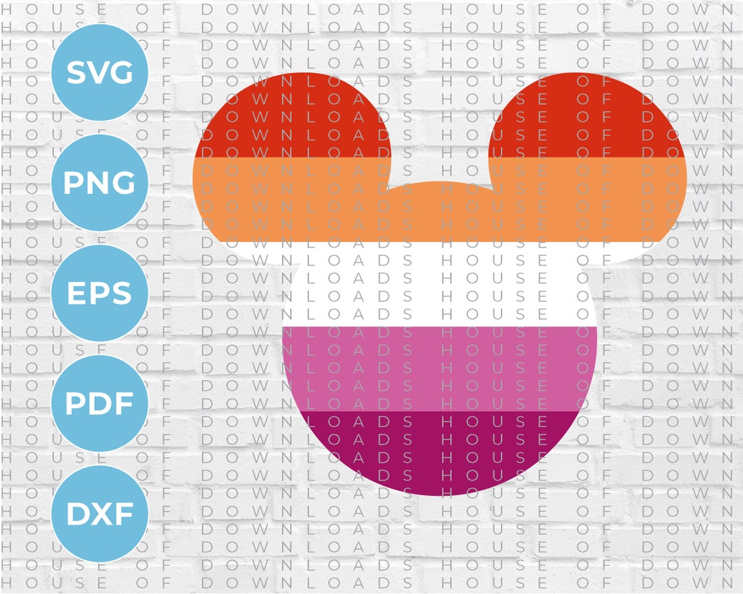 Lesbian Flag Mouse Head // LGBTQ+ Pride // Digital File Download // Svg ...