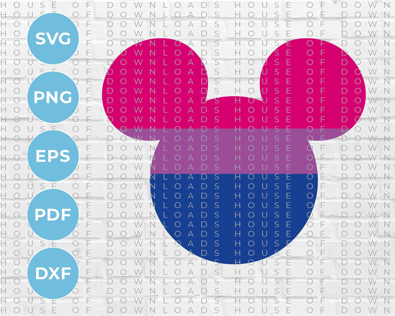 Bisexual Flag Mouse Head // LGBTQ+ Pride // Digital File Download ...