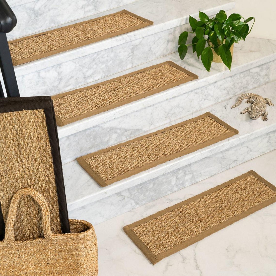 Stylish and Durable Jute Carpet Stair Set: 9 X 29 Stair Runners in a ...