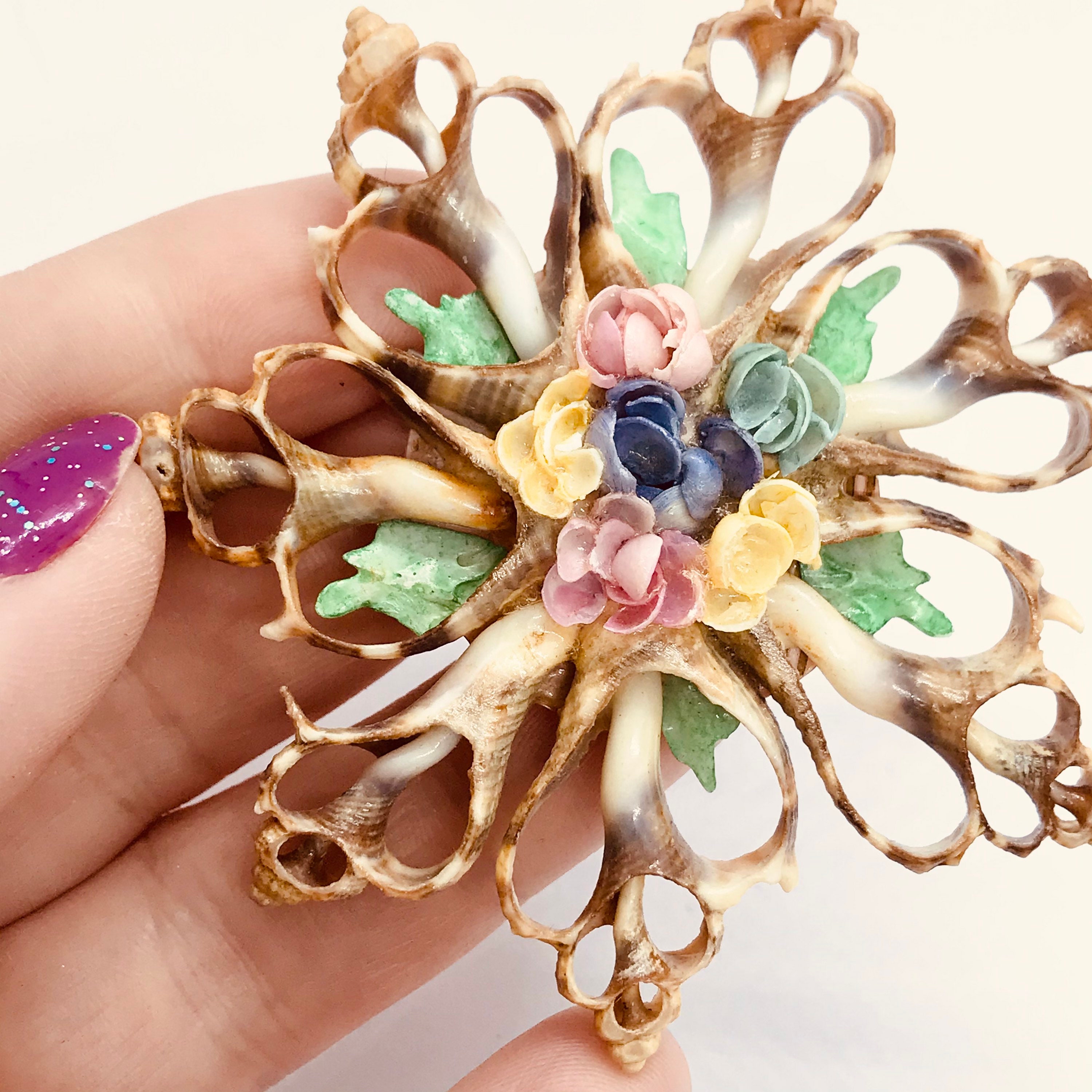 One of a Kind Bohemian Vintage Shell Brooch 1970s - Etsy