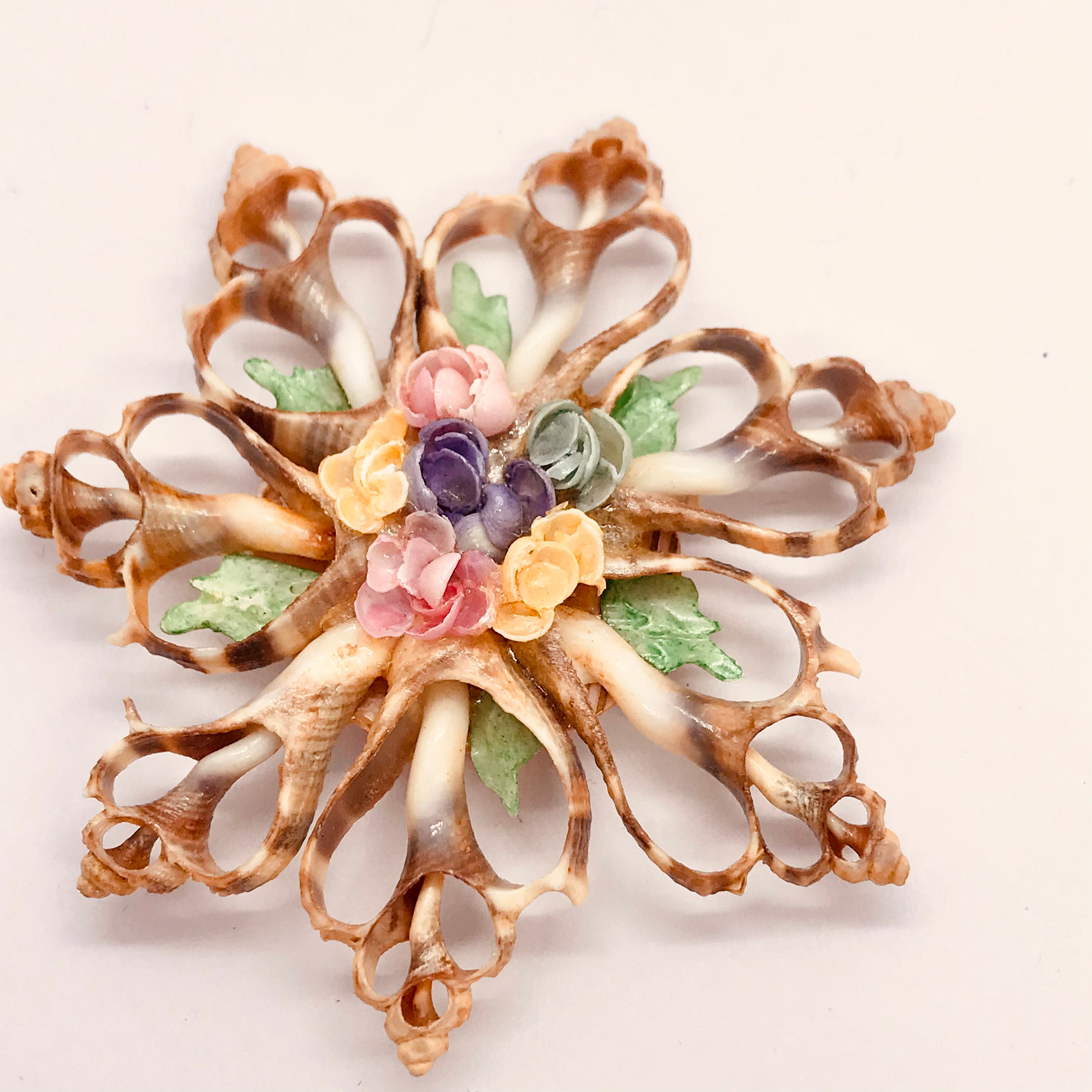 One of a Kind Bohemian Vintage Shell Brooch 1970s - Etsy
