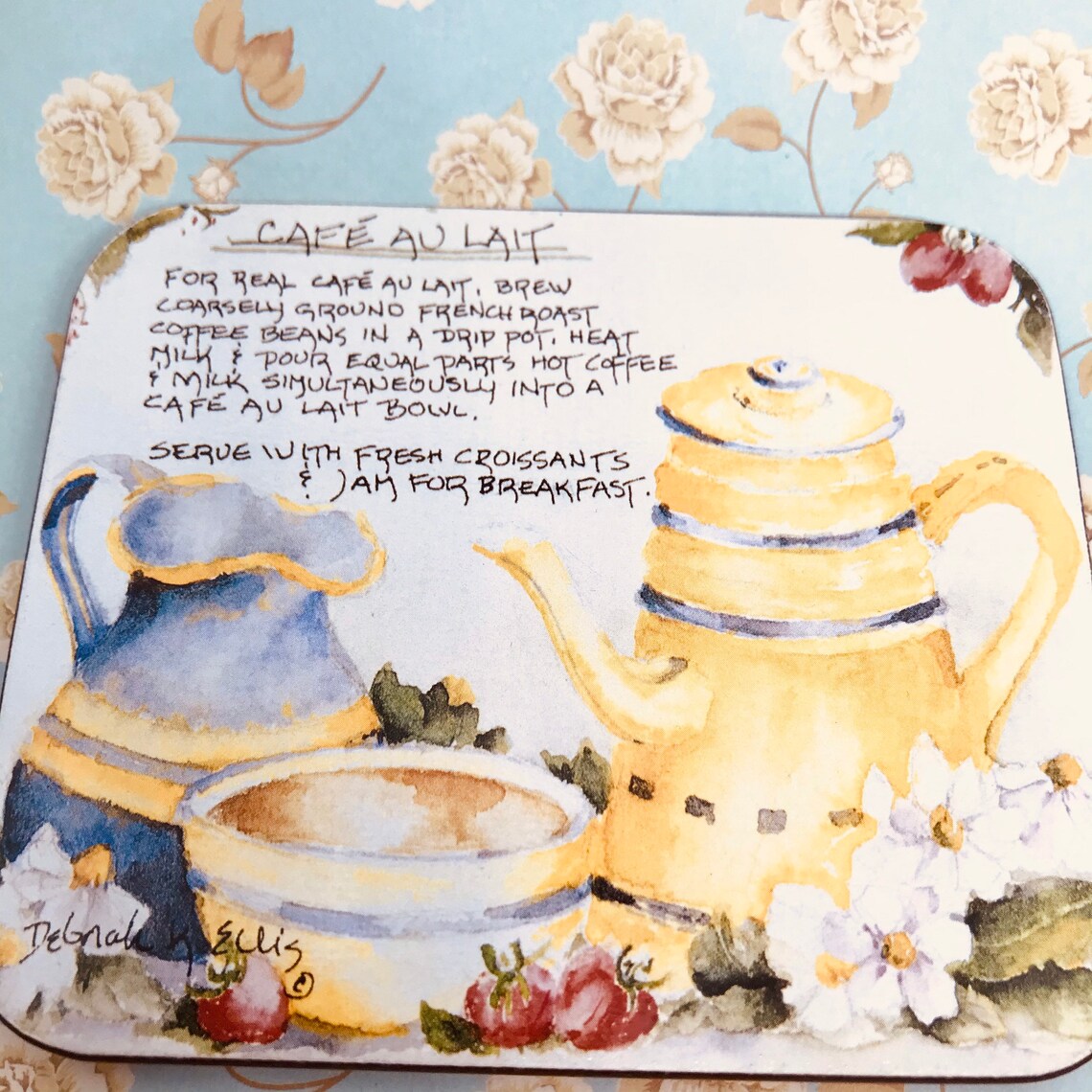 Vintage Coaster Set Deborah K. Ellis Watercolour Print Set of Six ...