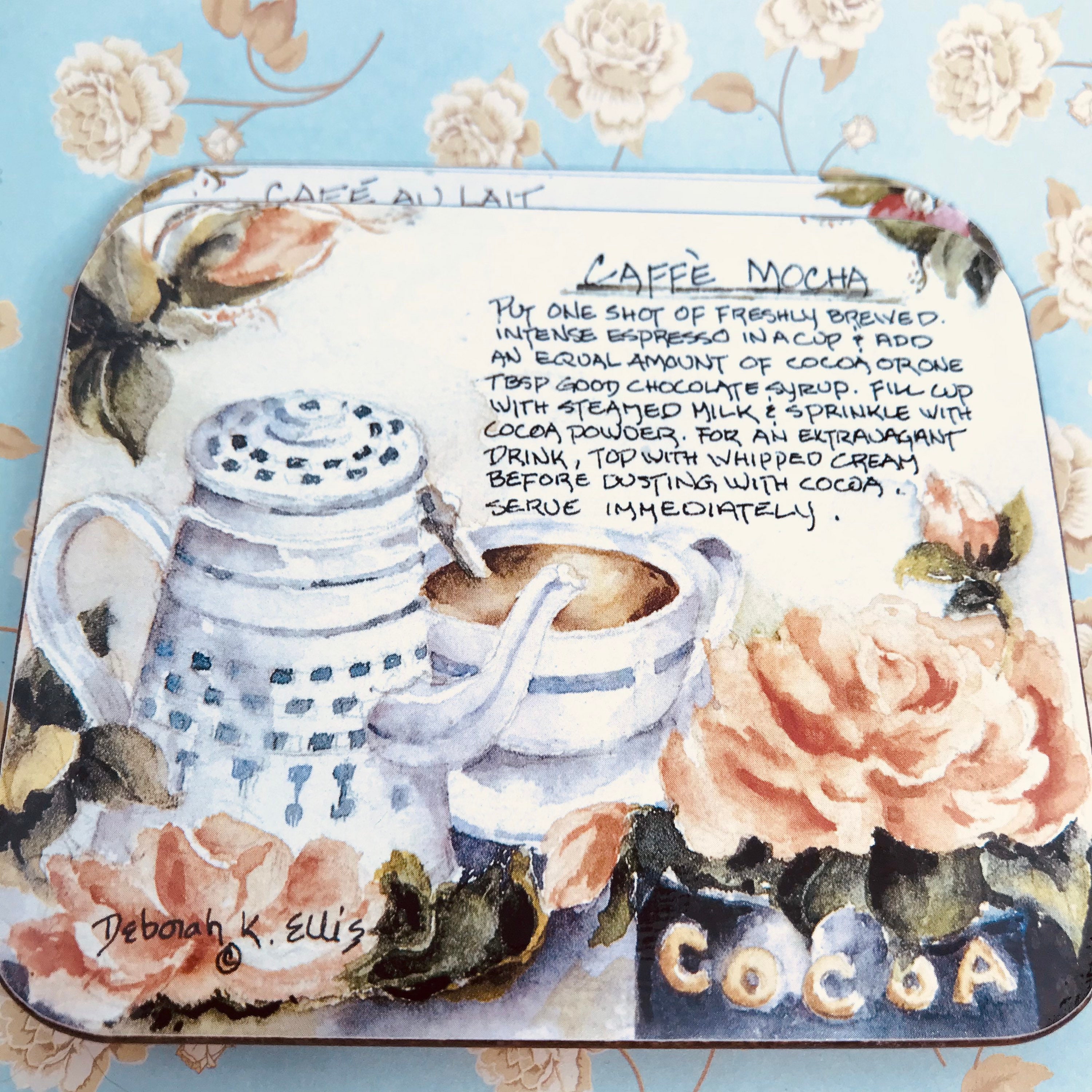 Vintage Coaster Set Deborah K. Ellis Watercolour Print Set of Six ...