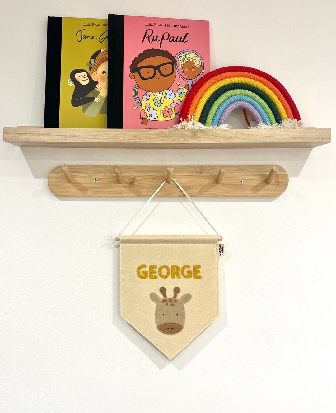 Giraffe Fabric Banner - Personalised - Nursery Wall Decor - Kids Room ...