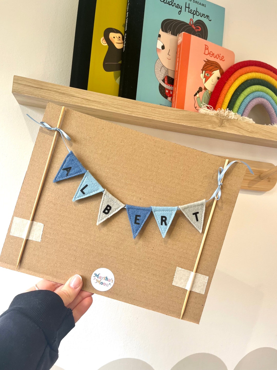 Bunting Cake Topper- Felt Mini Bunting- Personalised Birthday Cake ...