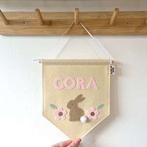 Bunny Fabric Banner - Rabbit Decor- Cute Bunny- Personalised - Nursery ...