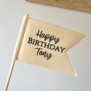 Personalised Happy Birthday Flag - Felt Flag - Happy Birthday ...