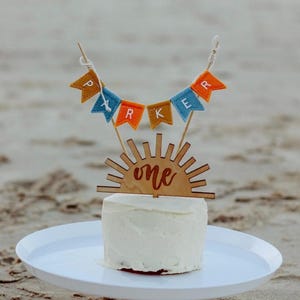 Bunting Cake Topper- Felt Mini Bunting- Personalised Birthday Cake ...