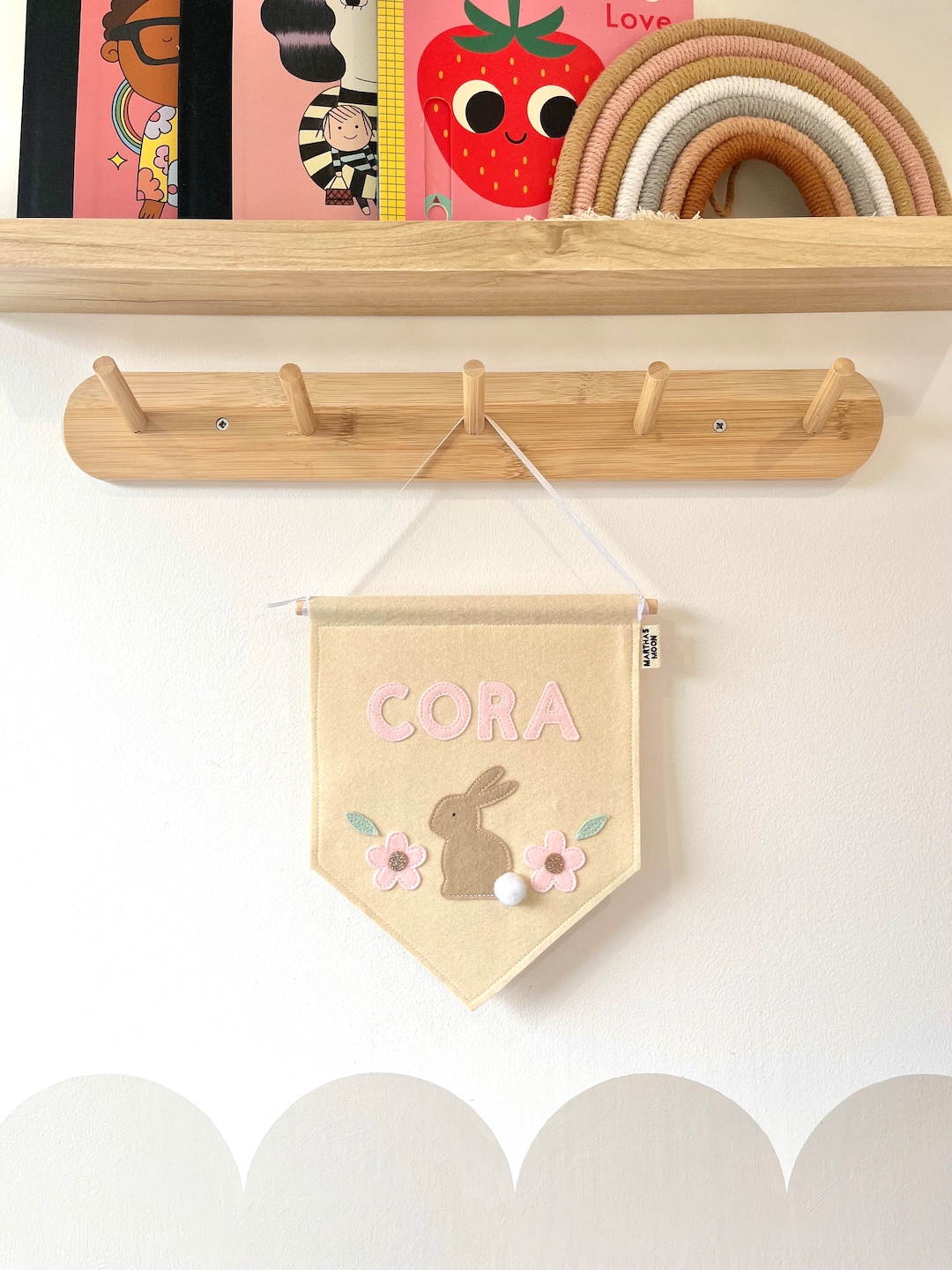 Bunny Fabric Banner - Rabbit Decor- Cute Bunny- Personalised - Nursery ...