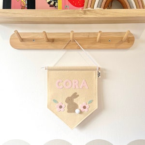 Bunny Fabric Banner - Rabbit Decor- Cute Bunny- Personalised - Nursery ...