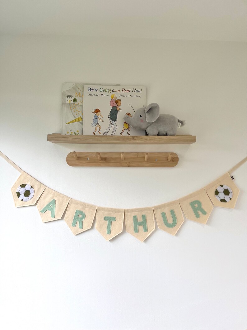 Football Name Bunting- Felt Customised Name Bunting - Football Nursery ...