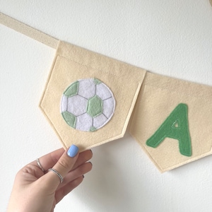 Football Name Bunting- Felt Customised Name Bunting - Football Nursery ...