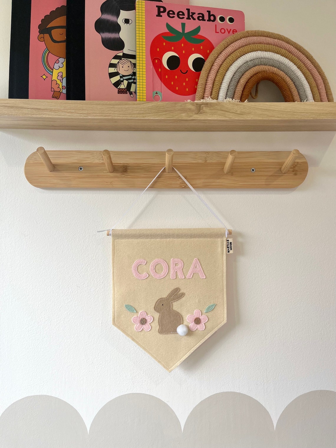 Bunny Fabric Banner - Rabbit Decor- Cute Bunny- Personalised - Nursery ...