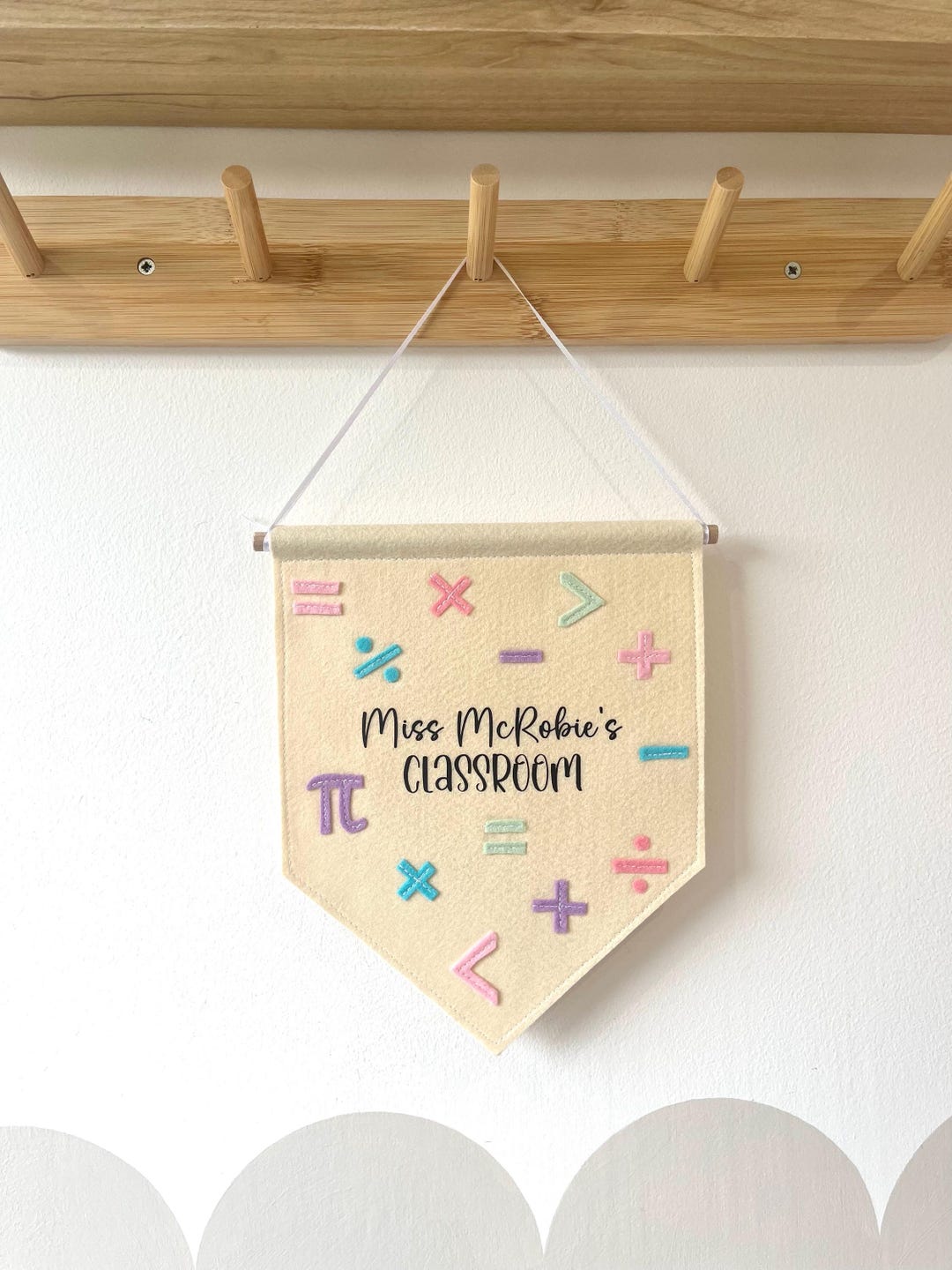 Maths Theme Teacher Banner Teacher Gift Fabric Banner Felt Banner Thank ...