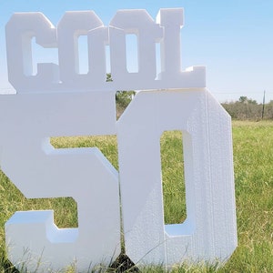 Foam Number 50 Sign: 3D Freestanding 8in Thick - Etsy