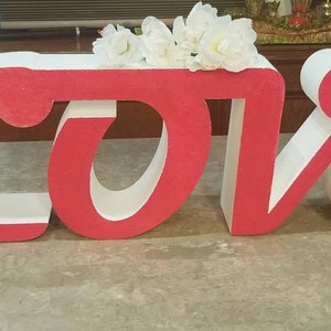 Giant Love Sign Letter Table Top Decor Wedding Centerpiece Red Font ...
