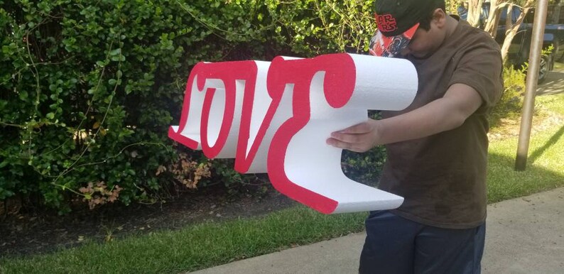 Giant Love Sign Letter Table top decor wedding centerpiece red | Etsy