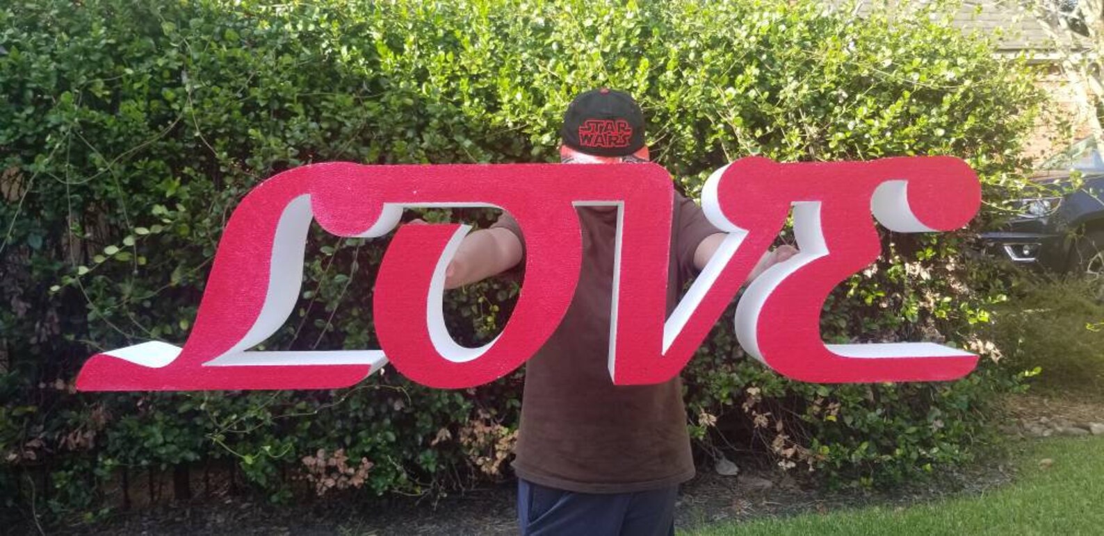 Giant Love Sign Letter Table top decor wedding centerpiece red | Etsy