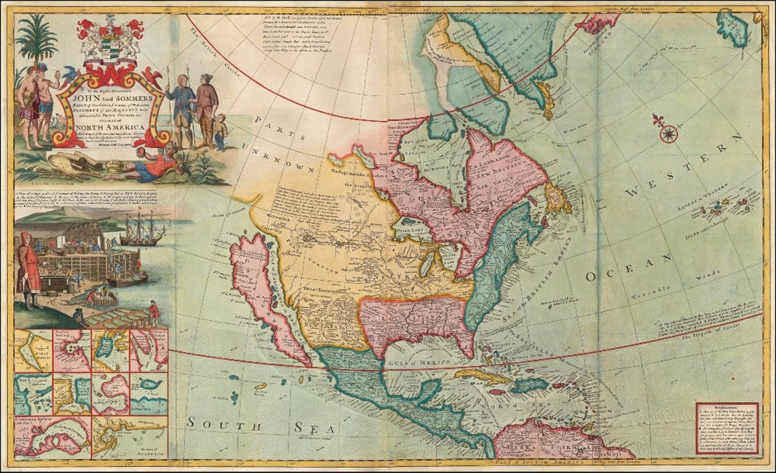 Mapa vintage de América del Norte 1712 / Impresión de mapas - Etsy España