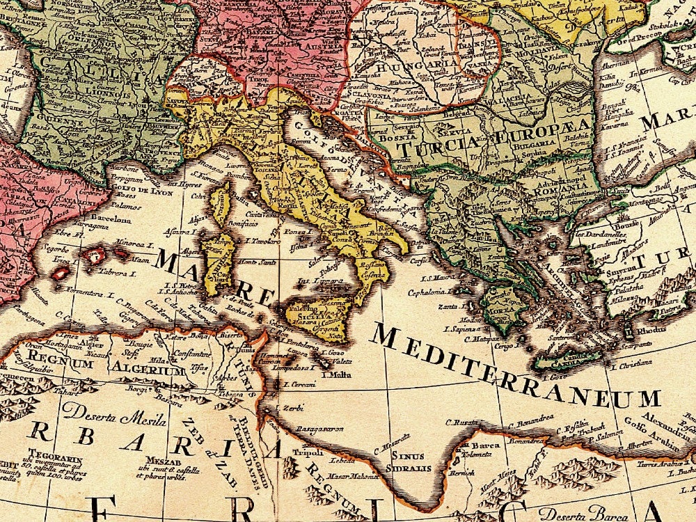 Beautiful Vintage Map of Europe 1760 Old Map Print Vintage - Etsy