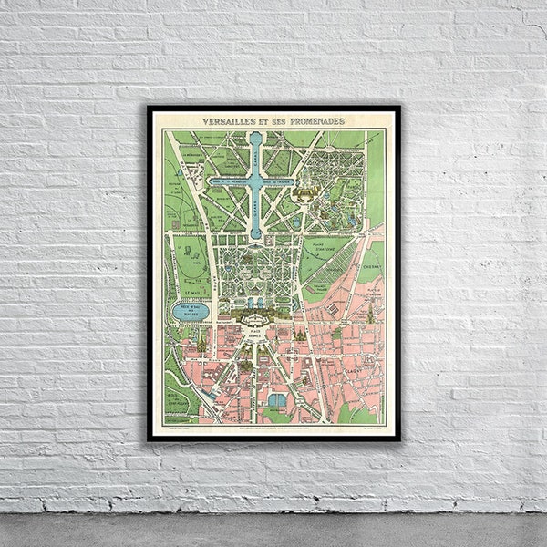 Vintage Map of Versailles - Etsy