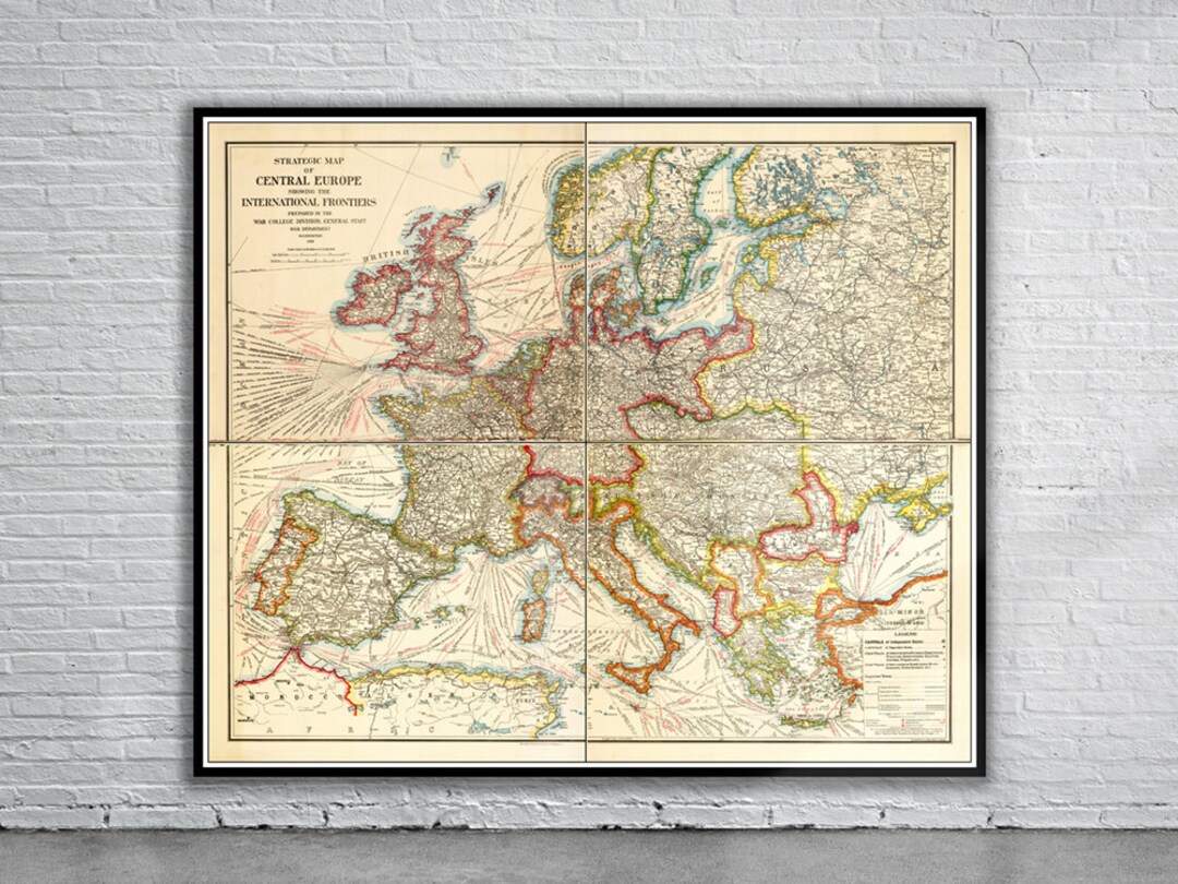 Antique Map Print: Vintage 1915 Europe War Chart - Archival Matte Paper ...