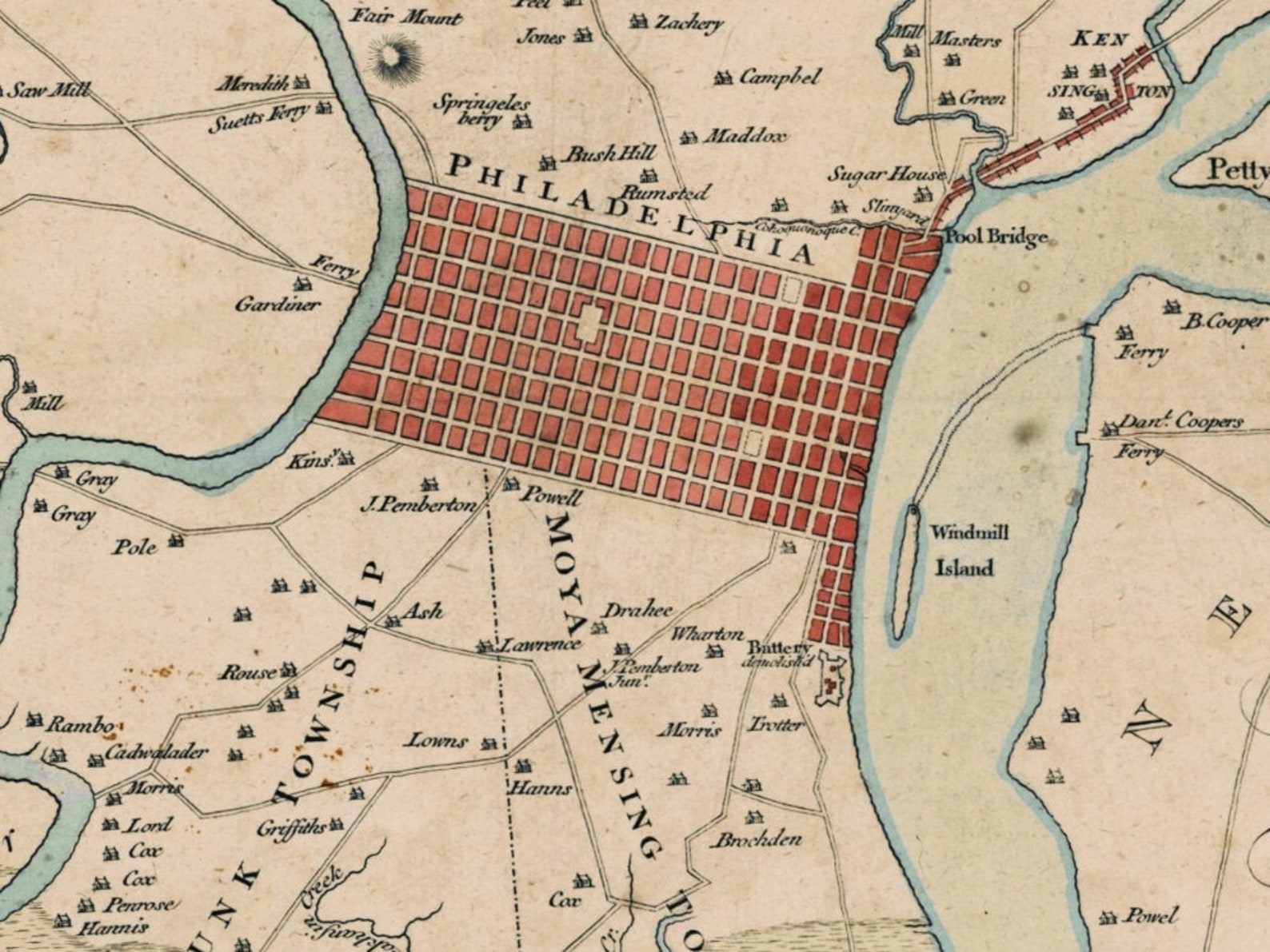Beautiful Vintage Map of Philadelphia 1777 Old Map Print - Etsy Ireland