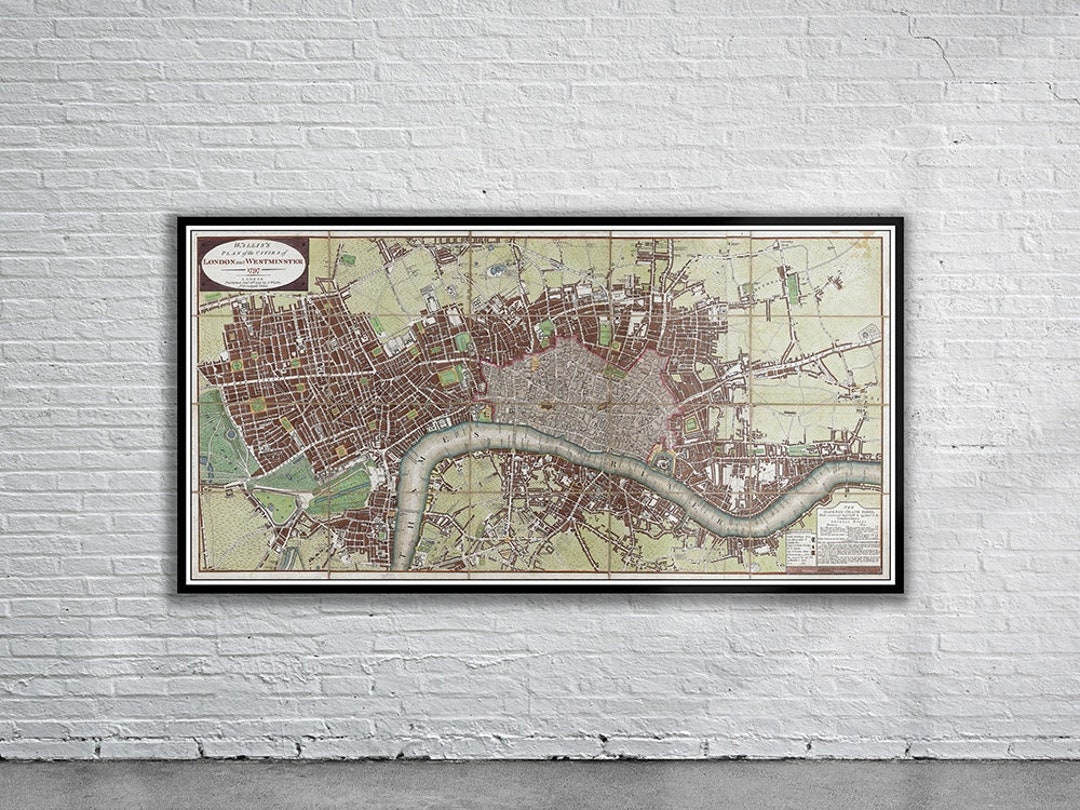 Beautiful Vintage Map of London, England 1797 | Old Map Print | Vintage ...