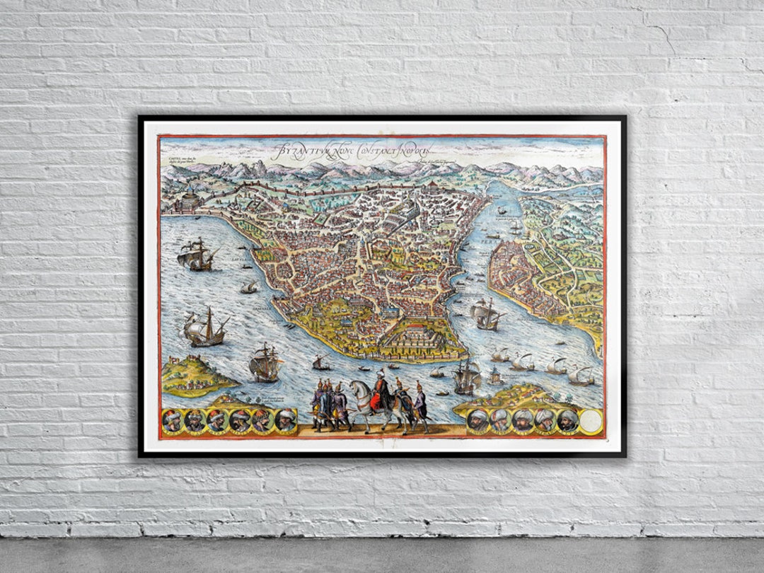 Antique Map Print Historical Wall Art, Vintage Byzantium 1572, Ottoman ...